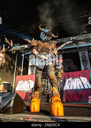 Mike Derks as Balzac the Jaws of Death of GWAR performs during Louder ...
