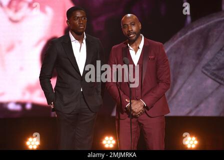 Damson Idris, left, and Morris Chestnut introduce a tribute to John ...