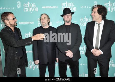 Ringo Starr, from left, Stephen Stills, Roger McGuinn and Andrew Slater ...