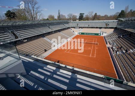 Allgemeine Ansicht der Simonne Mathieu tennis Sandplatz, das Neueste ...