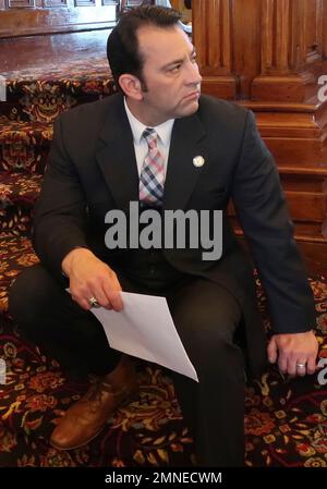Kansas House Appropriations Committee Chairman Ron Ryckman Jr., right ...