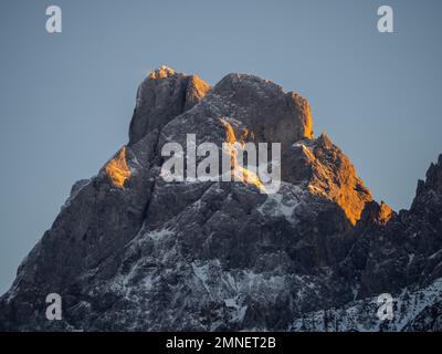 Admonter Reichenstein im Abendlicht, Weng bei Admont, Nationalpark ...