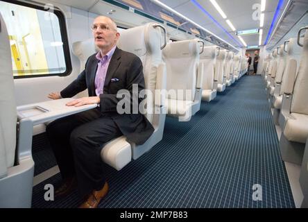 Mike Reininger, Brightline's executive director stands in front of a ...