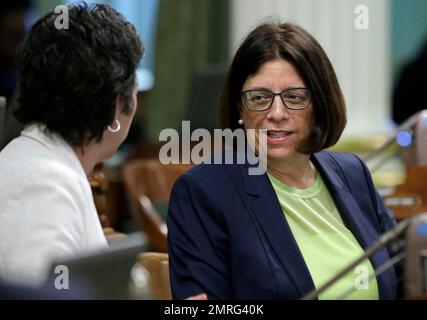 Assemblywoman Cecilia Aguiar-Curry, D-Winters, slices her completed ...