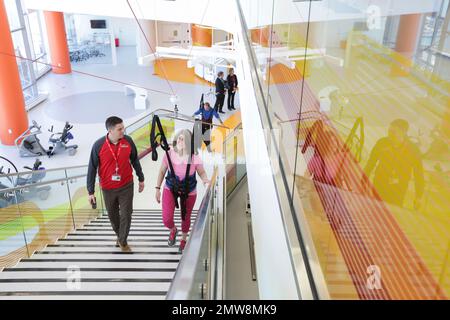 A demonstration in the Legs + Walking Lab of a custom-designed ...