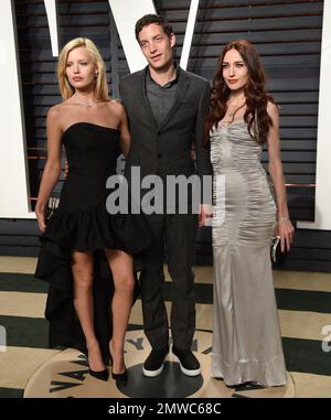 Georgia May Jagger, from left, Julia Fox, and Halsey pose before the ...