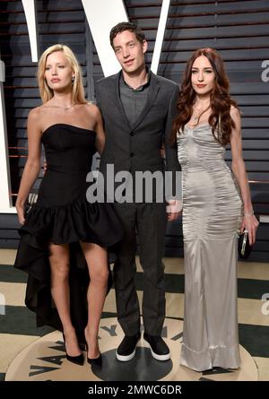 Georgia May Jagger, from left, Julia Fox, and Halsey pose before the ...
