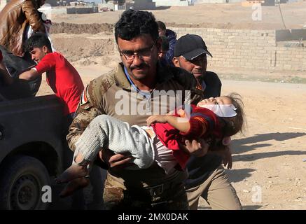 An Iraqi injured soldier who was wounded during the battle against the ...