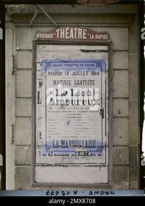 Reims, Marne, Champagne, Frankreich zeigt Ponsards „Le Lion Amoure Lion ...