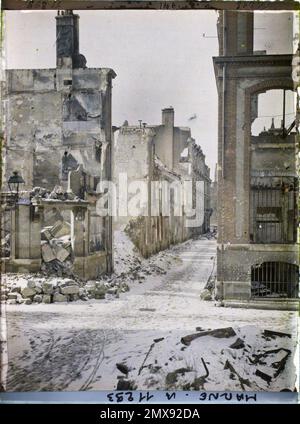 Reims, Marne, Champagne, Frankreich Ruine Haus, rue de l'Université, im ...