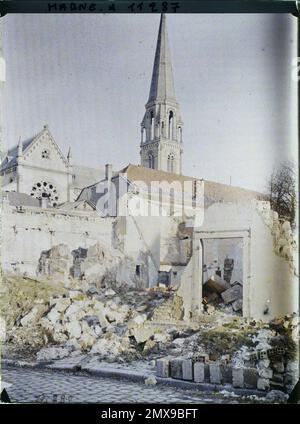 Reims, Marne, Champagne, Frankreich Ruinen der Wohnungen, rue Eugène ...
