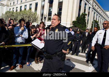 Capitol Hill Police Chief Matthew Verdarosa, left, presents Capitol ...