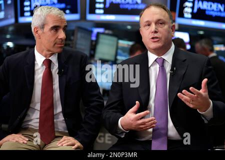 Jarden Corp. founder & CEO Martin Franklin is interviewed on the floor ...