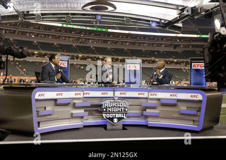 Thursday Night Football announcers, from left, James Brown, Bill Cowher ...