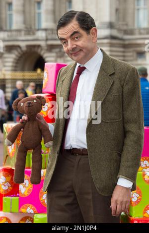 British actor Rowan Atkinson, dressed as Mr Bean poses for ...
