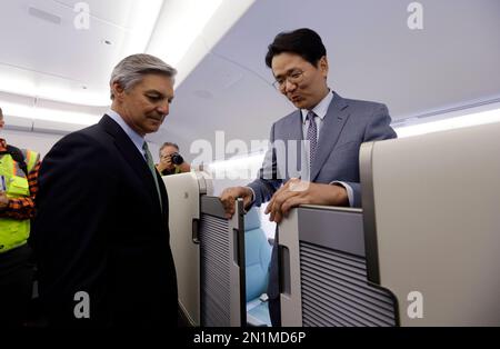 Ray Conner, left, Boeing president and CEO of commercial airlines ...