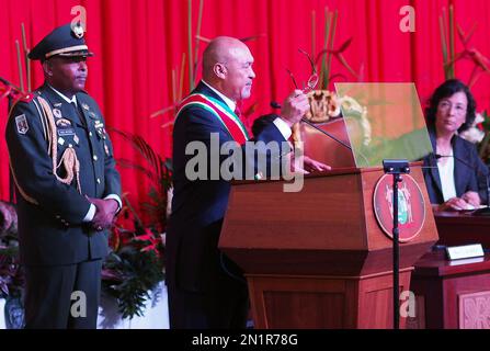 Suriname's President Desi Bouterse, re-elected to a second, five-year ...