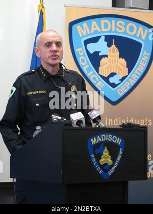Madison Police Chief Mike Koval appears at a press conference on ...