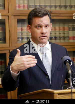 Nebraska Attorney General Jon Bruning speaks at a news conference in ...