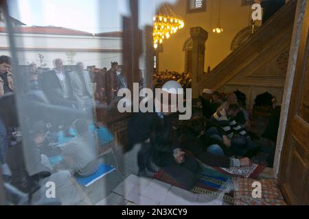 Kosovo Muslims offer Eid al-Adha prayers outside Sultan Mehmet Fatih grand mosque in the capital ...