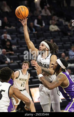 SPARTANBURG,SC - FEBRUARY 08: Wofford Terriers guard Jackson Paveletzke ...