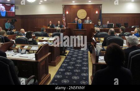 Dana Fabe, the chief justice of the Alaska Supreme Court, delivers the ...