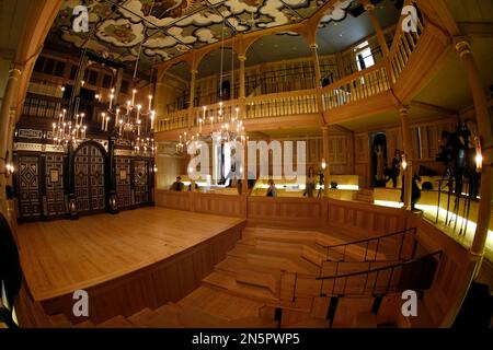 A inside view of the Shakespeare's Globe new indoor theatre Sam ...