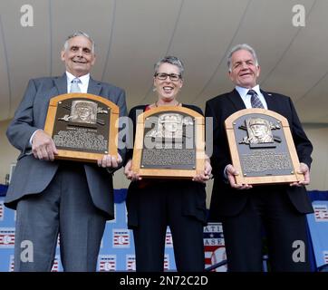 Family representatives Jerry Watkins, left, great grandson of Baseball ...