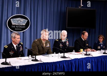 Air Force Brig. Gen. Gina M. Grosso, right, speaks during a news ...