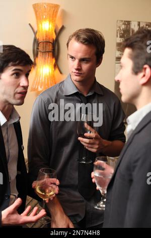 From left, cast members Wyatt Fenner, Seth Numrich and Brett Donaldson ...