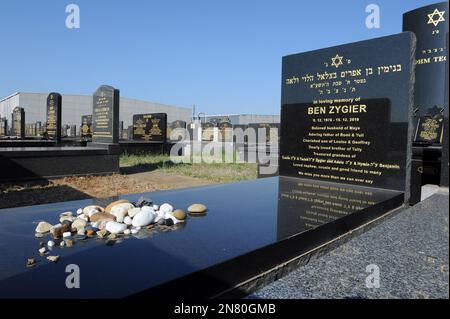 The tombstone of Ben Zygier stands at Chevra Kadisha Jewish Cemetery in ...
