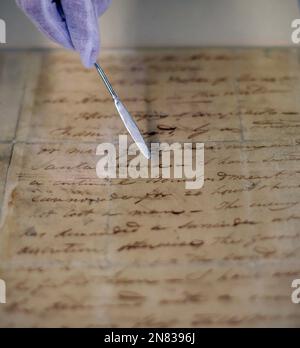 Texas hero William Barret Travis' signature is seen on his famed ...