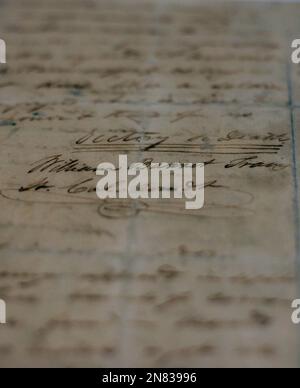 Texas hero William Barret Travis' signature is seen on his famed ...