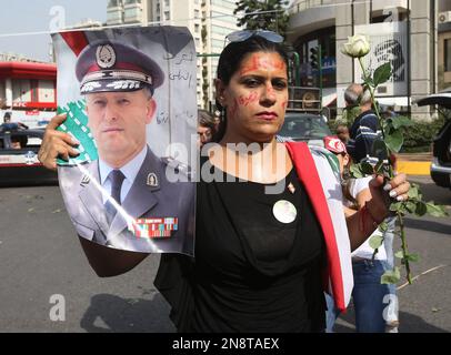 Internal Lebanese Security Forces chief Maj. Gen. Imad Osman gestures ...