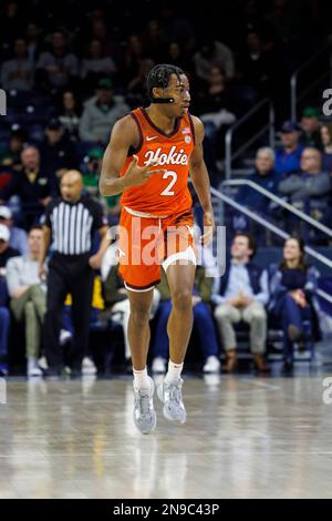 February 11, 2023: Virginia Tech forward Grant Basile (21) goes up for ...