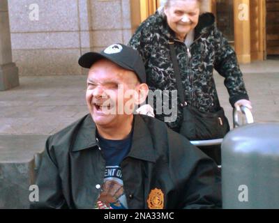 Former prison guard Louis Pepe and his sister Eileen Trotta arrive at ...