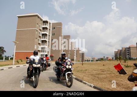 Angolan fans who drove from Angola to Equatorial Guinea for the African ...