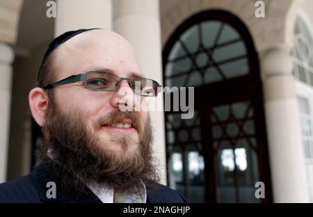 Rabbi Menachem Stern of Brooklyn, N.Y., stands outside of the Shul ...