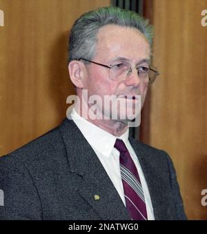 Portrait of East German politician Manfred Gerlach, chairman and co ...