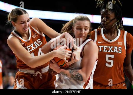 Iowa State guard Denae Fritz (3) attempts to score against Texas guard ...