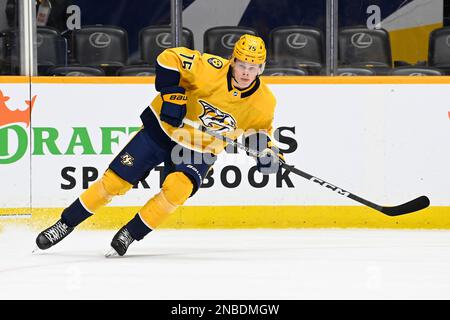 Nashville Predators center Juuso Parssinen (75) plays against the ...