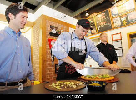 President of Miami-based Burger King, Steve Wiborg, in apron, with ...
