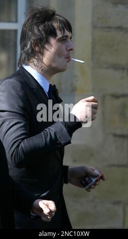 British rock star Pete Doherty, is seen at the entrance to Snaresbrook ...