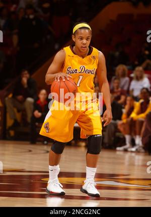 Arizona State guard Dymond Simon (1) scoops up a loose ball in front of ...