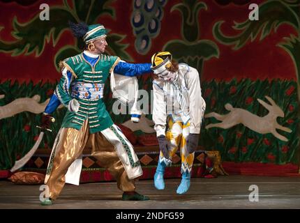 Ballet dancers, Artem Ovcharenko as Petrushka, center, Anastasia ...