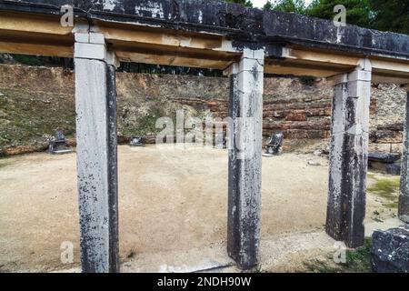 Panoramablick auf das Amphiareion Oropos Griechenland. Amphiareion ist ...