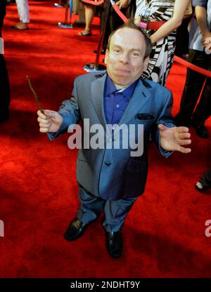 Actor Warwick Davis, who plays the part of Professor Filius Flitwick in ...