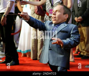 Actor Warwick Davis, who plays the part of Professor Filius Flitwick in ...