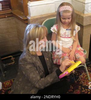 Kansas state Rep. Brenda Landwehr, R-Wichita, speaks with reporters ...