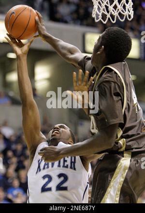 St. Bonaventure forward Andrew Nicholson (44) drives against Xavier ...